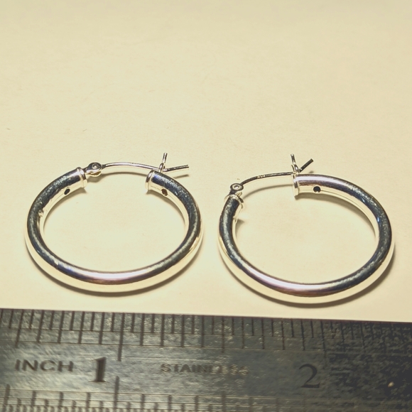 Jewelry | Inch Sterling Silver Basic Hoops | Poshmark